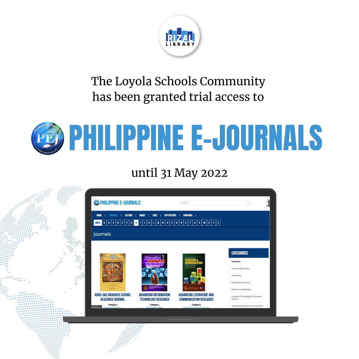 Database On Trial Philippine E Journals Rizal Library